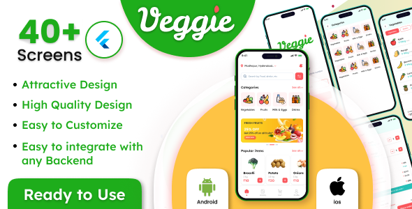 Flutter Grocery App UI Kit Template | Graphicfort Flutter Grocery App UI Kit Template | Graphicfort